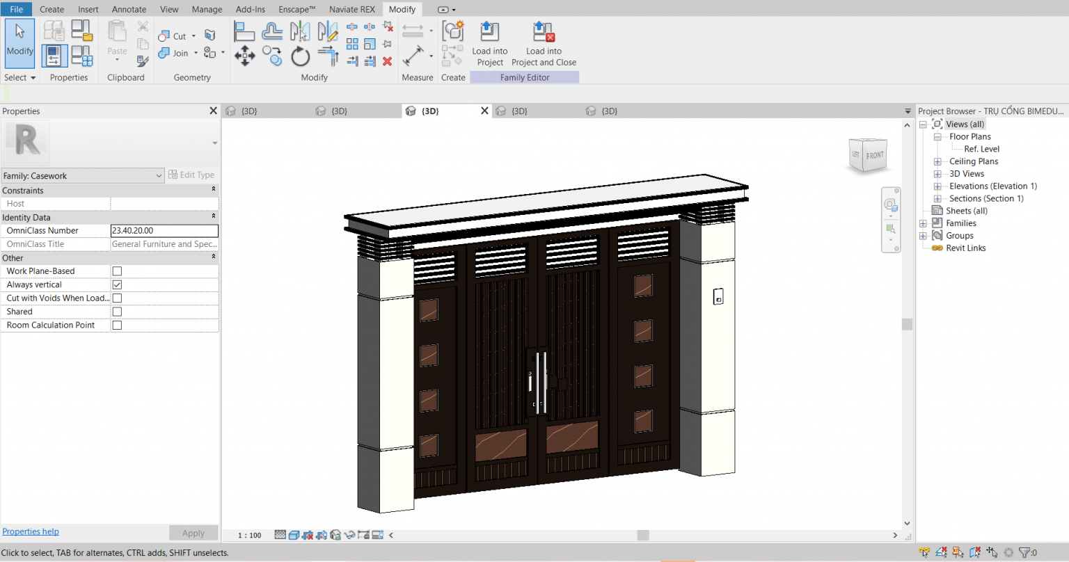 Chia sẽ family cổng hàng rào Revit - Bim House Education