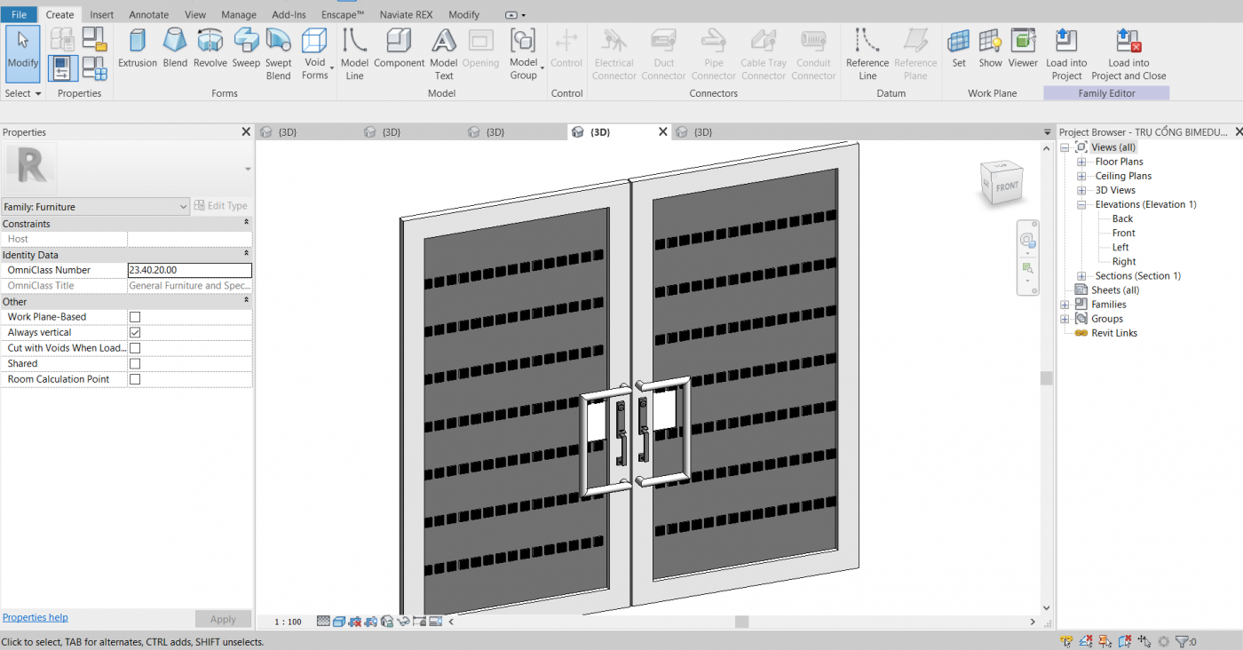 Chia sẽ family cổng hàng rào Revit - Bim House Education