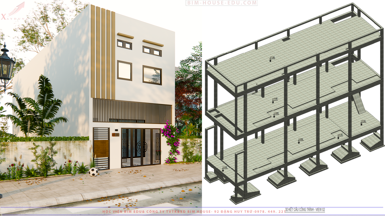 Bài tập thực hành revit kết cấu - Bim House Education