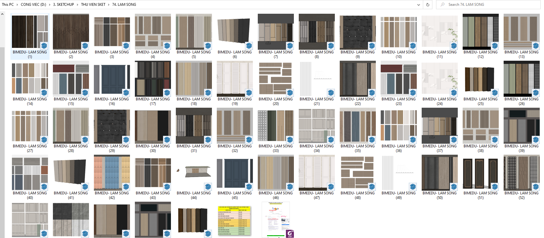 Thư viện sketchup miễn phí | Lam sóng Sketchup miễn phí | Tải thư viện ...
