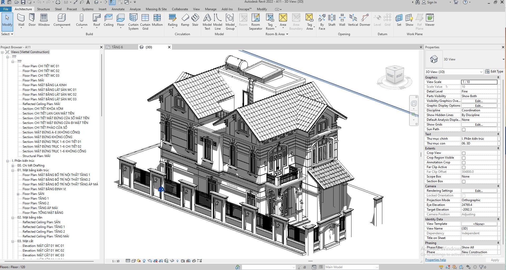 Chia sẽ miễn phí file Revit nhà 2 tầng - Bim House Education