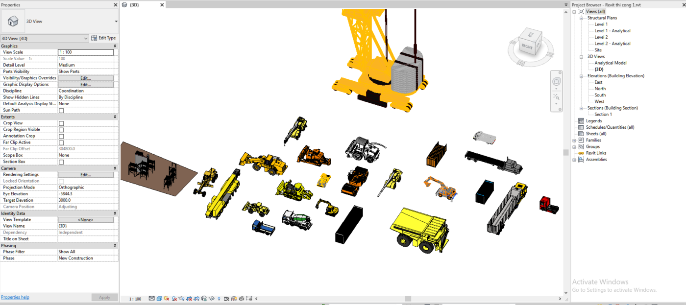 Thư viện máy thi công Revit - Bim House Education