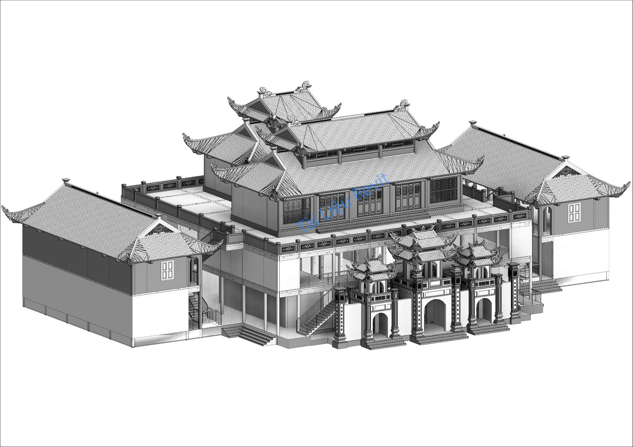 Chia sẽ model Chùa bằng Revit - Bim House Education